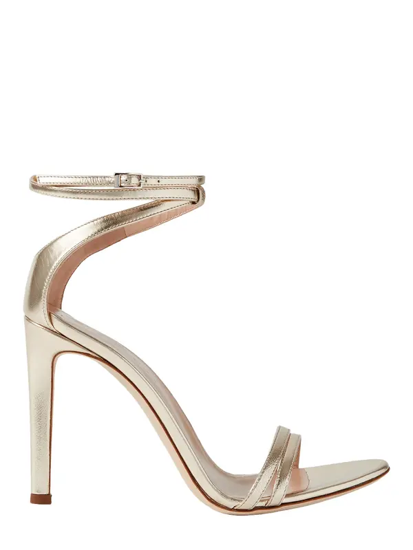 GIUSEPPE ZANOTTI Metallic Leather High Heel Sandals - Gold