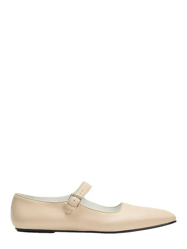 THE ROW Ava Ballerina Flats - Oatmilk