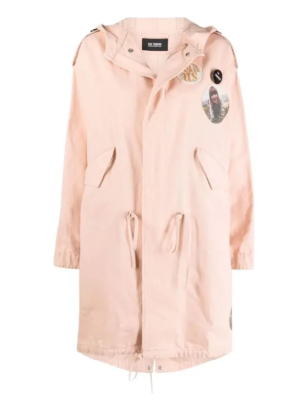 Raf Simons Photograph-print Hooded Coat - Pink