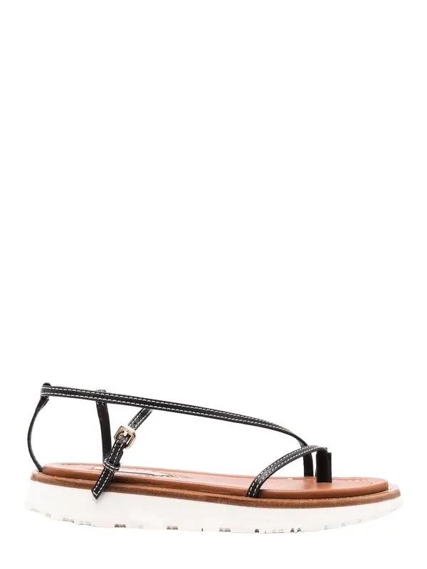 Zimmermann Skinny Strap Flat Sandals - Black
