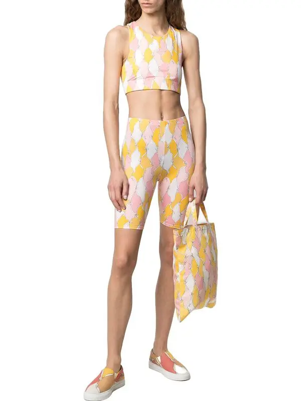 Emilio Pucci Baby-print Cycling Shorts - Yellow