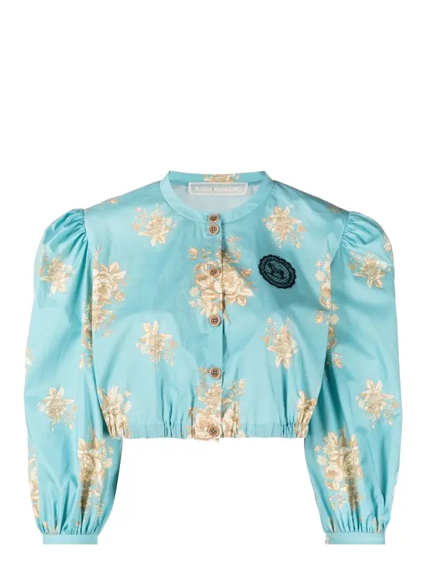 ULYANA SERGEENKO Floral-print Blouse - Blue