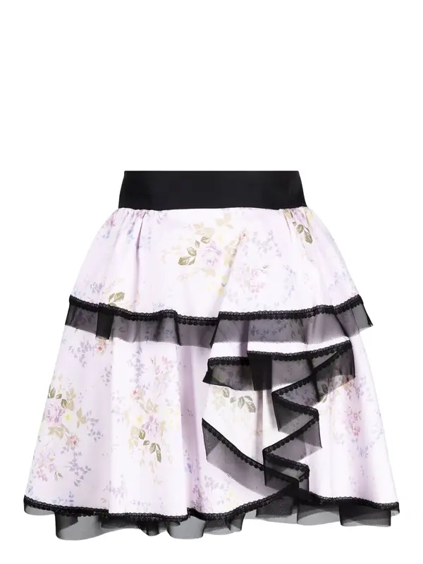 ULYANA SERGEENKO Asymmetric Floral Mini Skirt - Pink