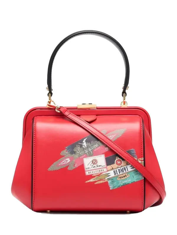 ULYANA SERGEENKO Graphic-print Leather Tote - Red