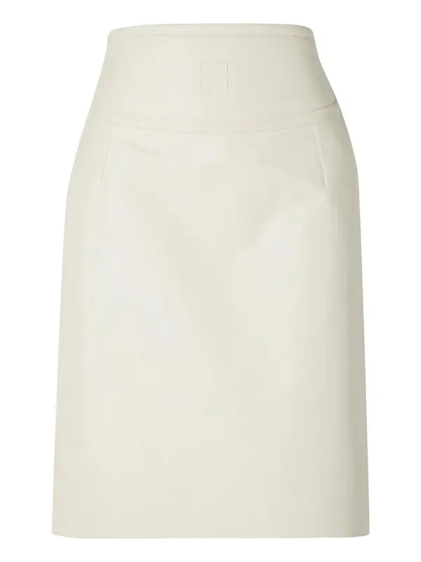 Givenchy Cutout Embossed Leather Skirt - Off-white