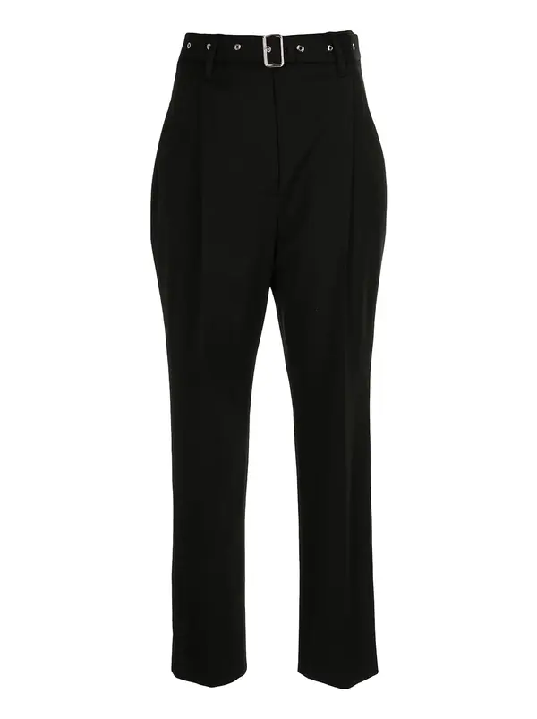 Proenza Schouler Cropped Carrot Leg Trousers - Black