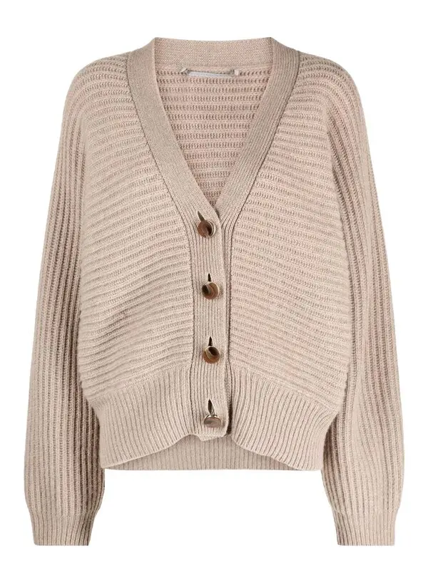 Stella McCartney Rib-knit V-neck Cardigan - Neutrals
