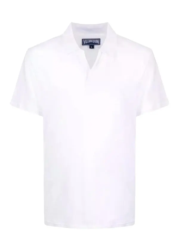 Vilebrequin Open-collar Linen Polo Shirt - White