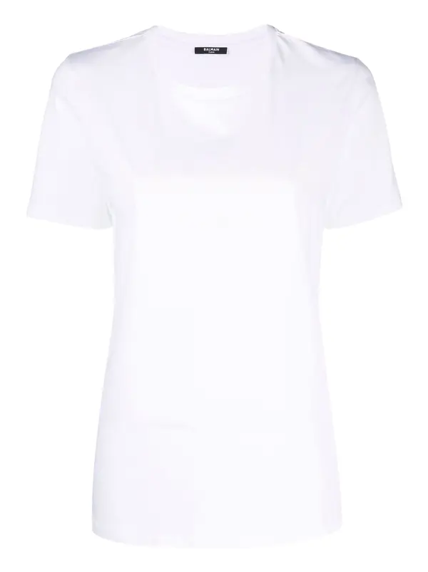 Balmain Flocked Logo T-shirt - White