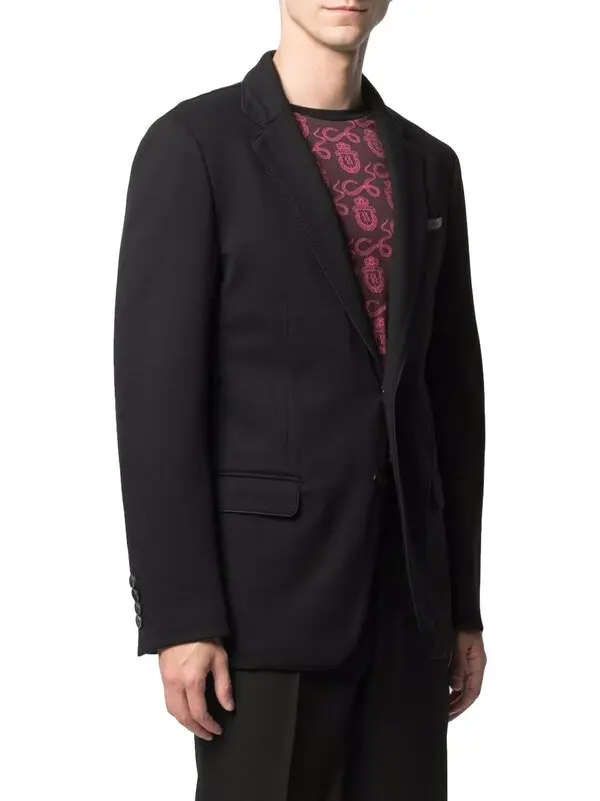 BILLIONAIRE Embossed-logo Single-breasted Blazer - Black