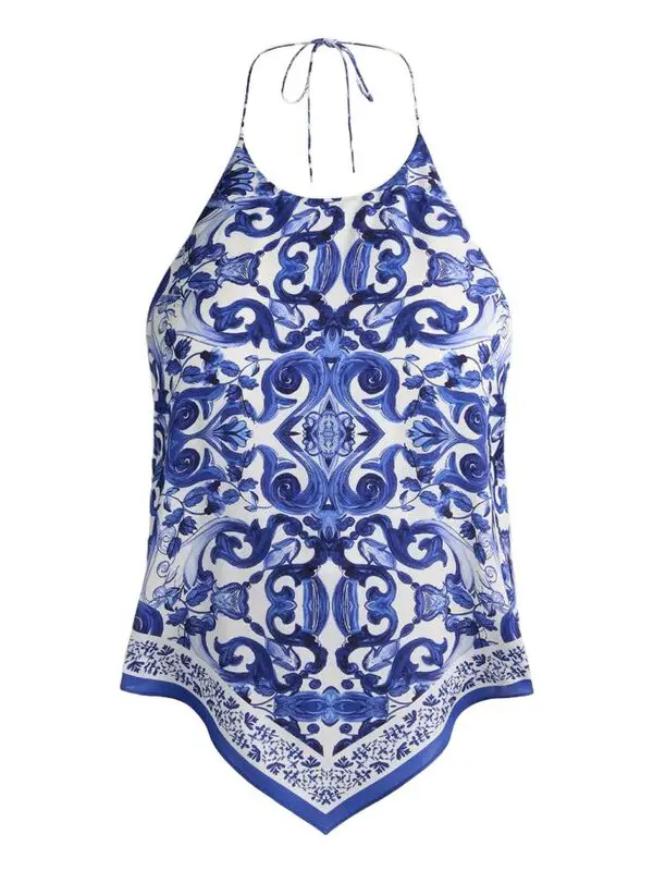 Alice + Olivia Frenchie Handkerchief Halter Top - Solstice
