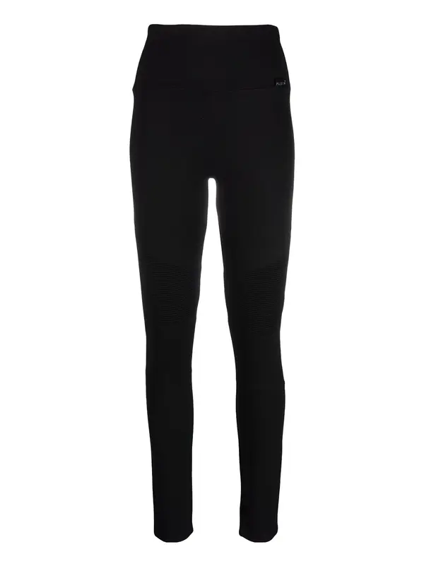 Philipp Plein Ribbed-panel Biker Leggings - Black