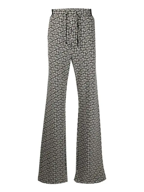 Balmain Monogram-motif Trousers - Neutrals