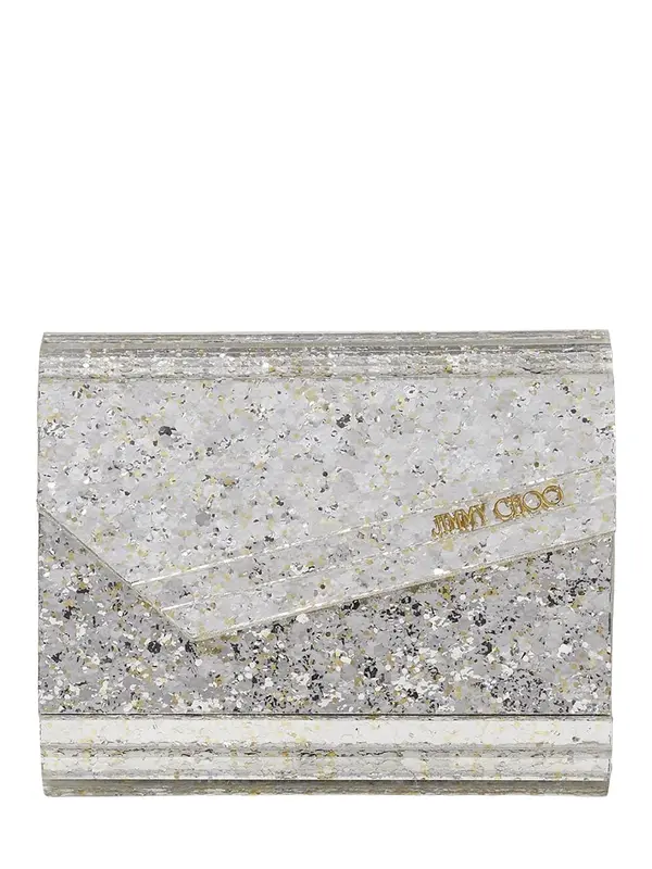 JIMMY CHOO Mini Candy Glitter Clutch - Grey