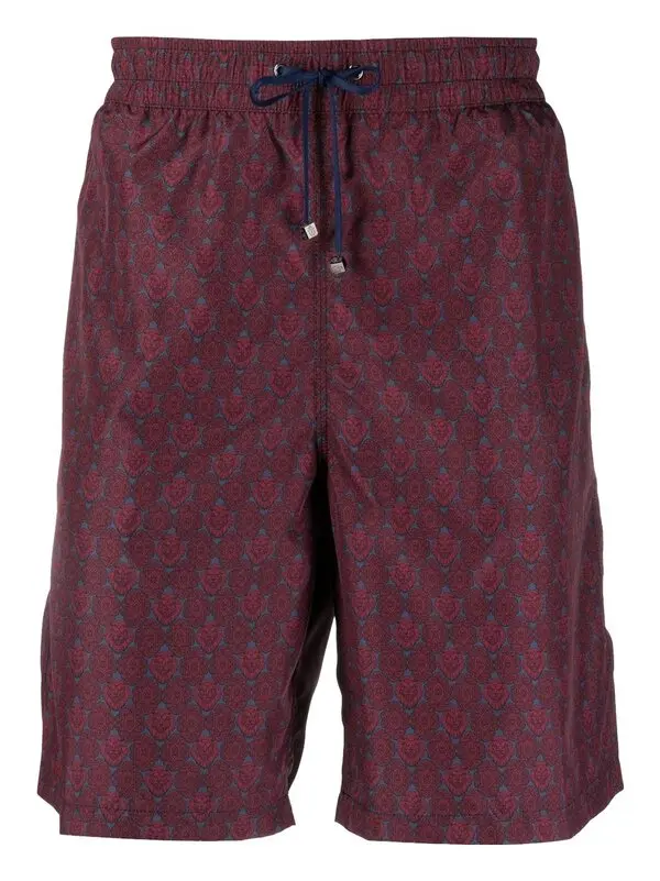 BILLIONAIRE Lion Head-motif Drawstring Swim Shorts - Red