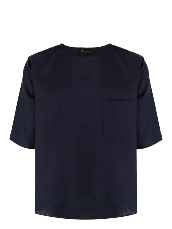 DELL'OGLIO Short-sleeve Linen T-shirt - Blue
