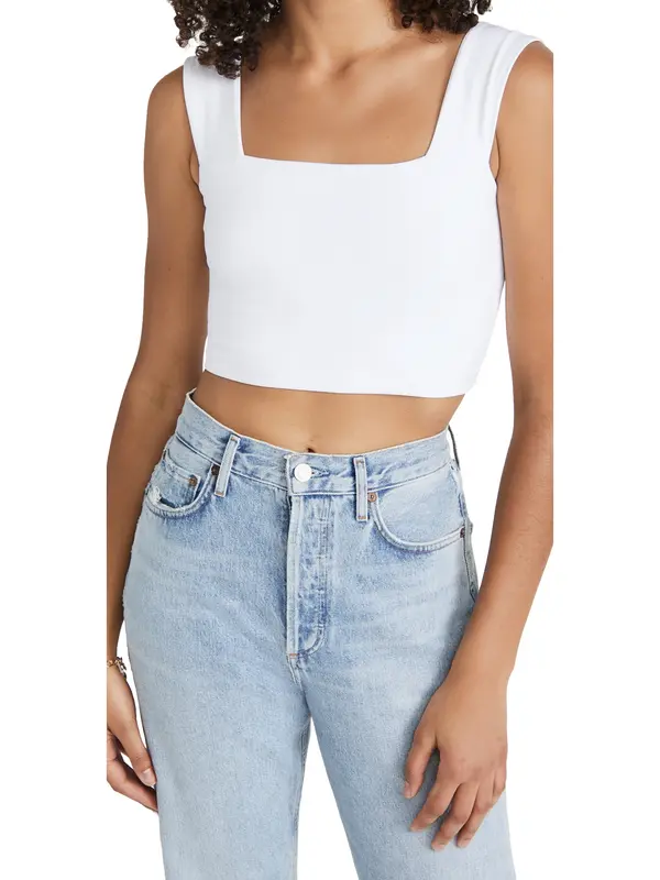 Susana Monaco Wide Strap Crop Top - Sugar