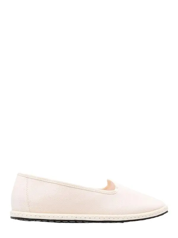VIBI VENEZIA Grosgrain-trimmed Loafers - Neutrals