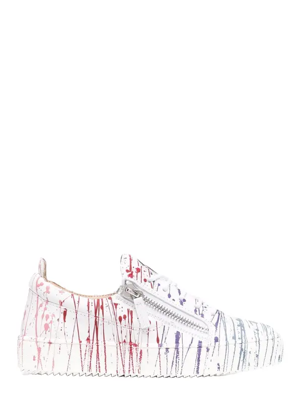 GIUSEPPE ZANOTTI Frankie Paint-splatter Sneakers - White