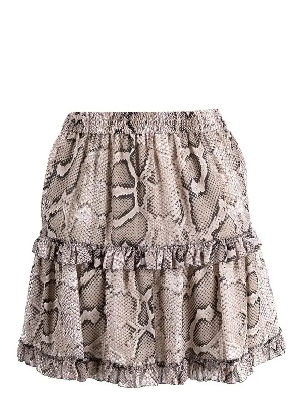 Michael Kors Snakeskin-print Mini Skirt - Neutrals