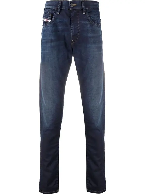DIESEL® D-strukt Mid-rise Straight-leg Jeans - Blue