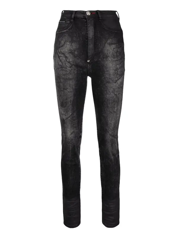 Philipp Plein Super High-waisted Jeggings - Black