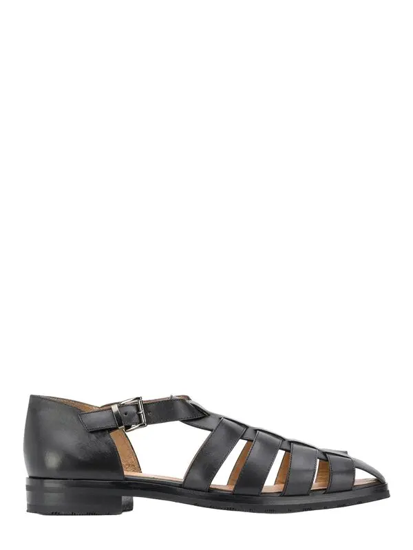 Paraboot Flat Strappy Shoes - Black