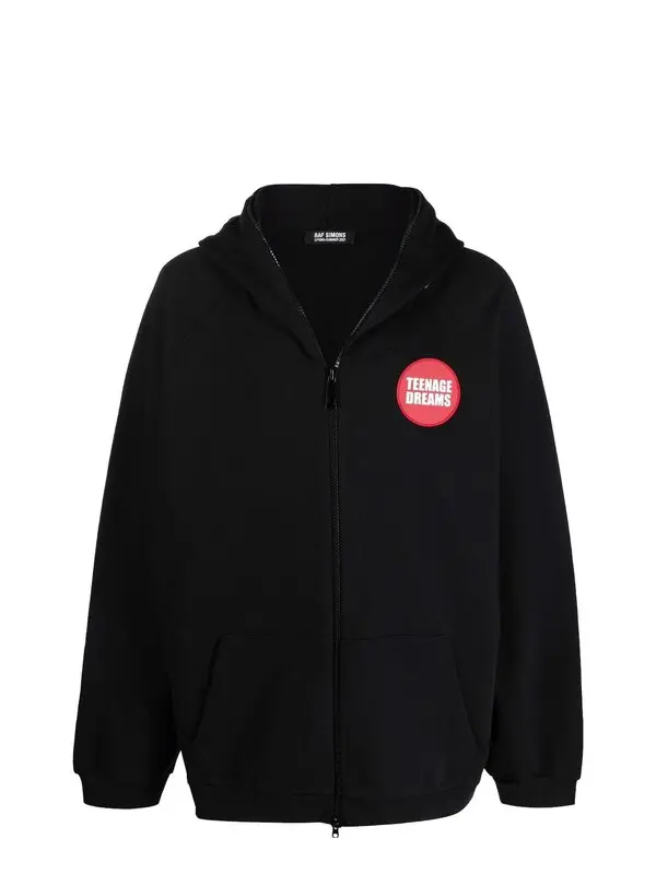 Raf Simons Teenage Dreams Zipped Hoodie - Black
