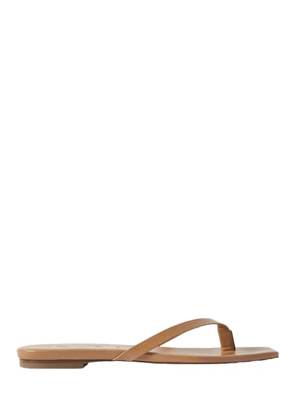 AeydĒ Renee Leather Flip Flops - Brown