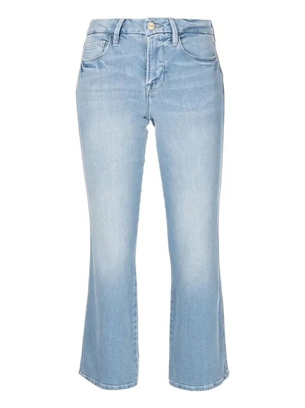 FRAME Mid-rise Cropped Straight Leg Jeans - Blue
