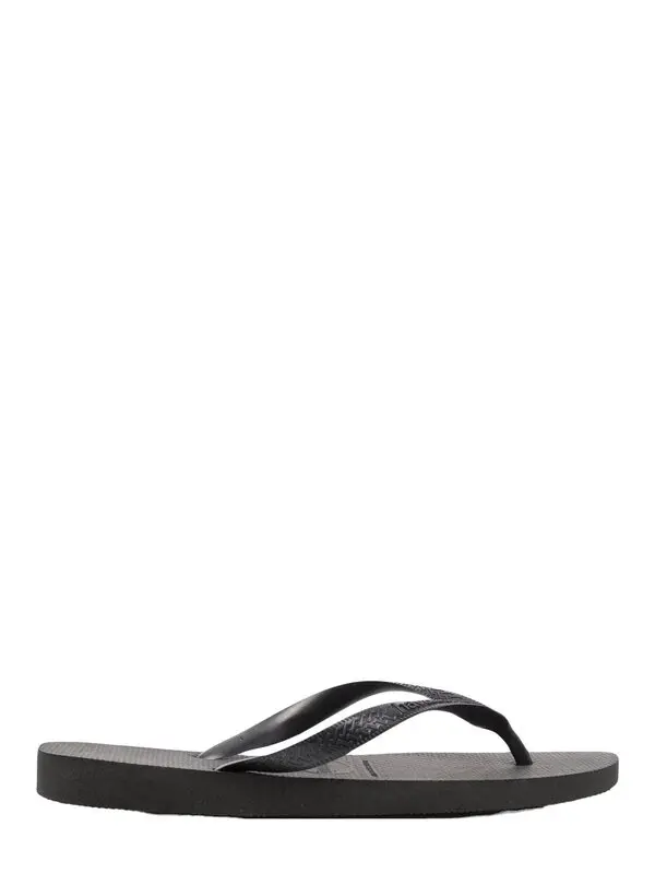 Havaianas Logo-embossed Thong Flip Flops - Black