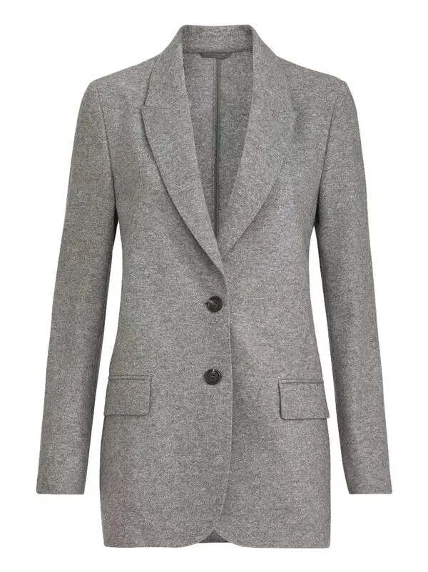 Brunello Cucinelli Single-breasted Cashmere Jacket - Grey