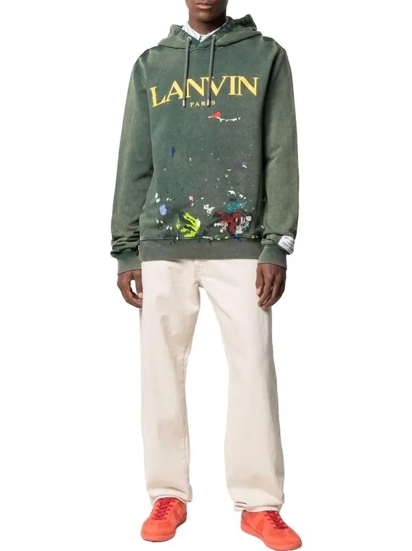 LANVIN Paint Splatter Hoodie - Green