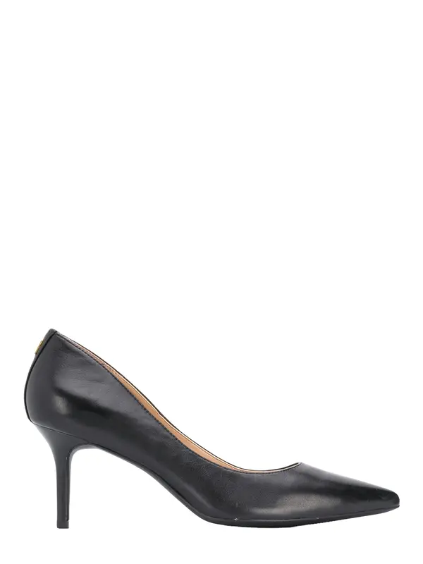 Ralph Lauren 70mm Signature Leather Look Pumps - Black