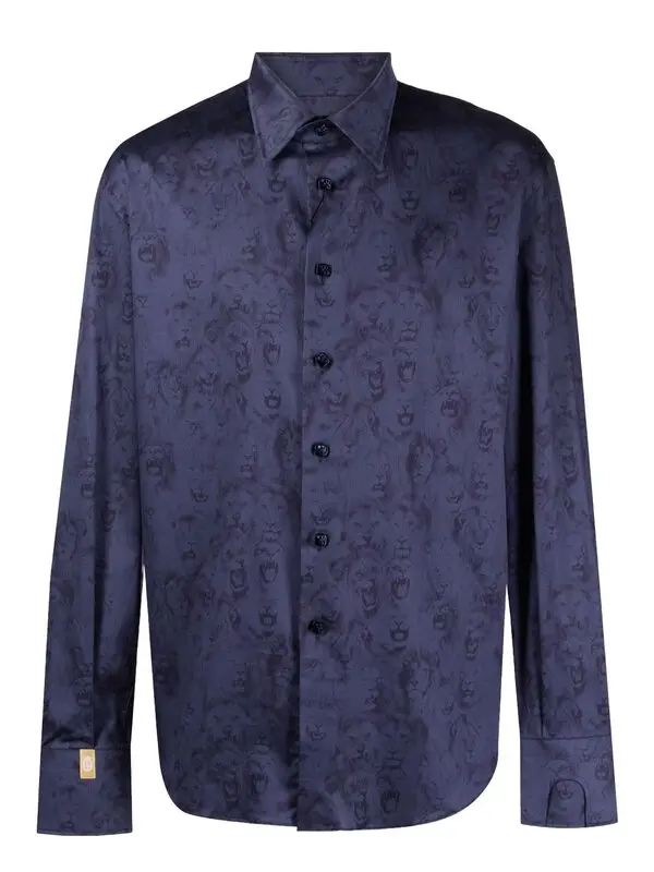 BILLIONAIRE Flavio Lion Graphic-print Shirt - Blue