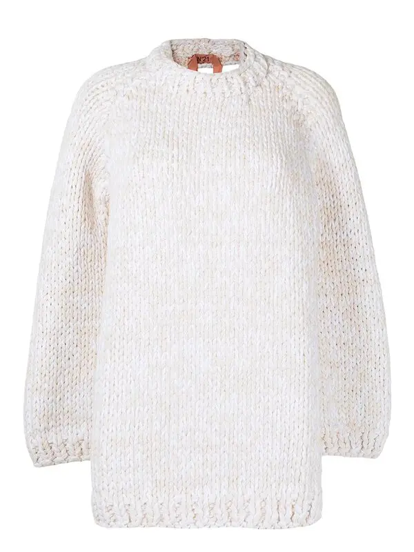N°21 Open-back Crew-neck Jumper - White