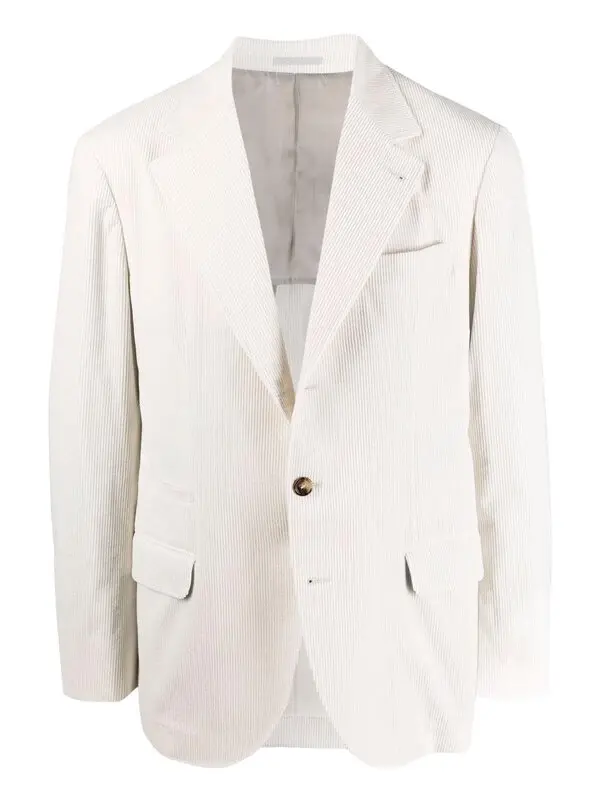 Brunello Cucinelli Single-breasted Cotton Blazer - Neutrals