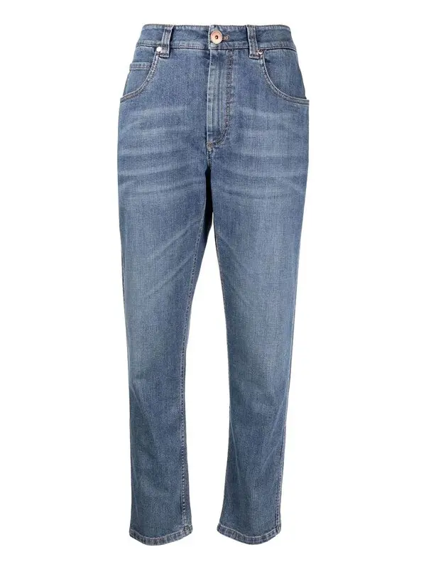 Brunello Cucinelli Mid-rise Straight-leg Jeans - Blue