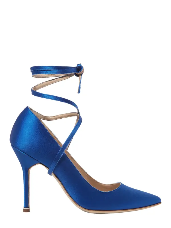 Vetements Manolo Blahnik Satin Pumps - Blue