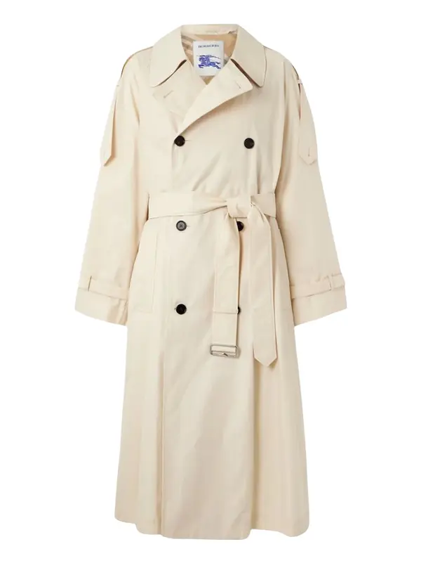 Burberry Belted Cotton-gabardine Trench Coat - Ivory