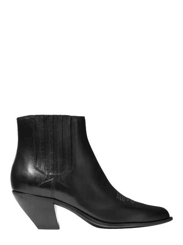 GOLDEN GOOSE Sunset Leather Ankle Boots - Black