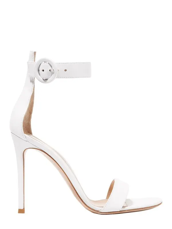 GIANVITO ROSSI Leather Portofino Sandals - White
