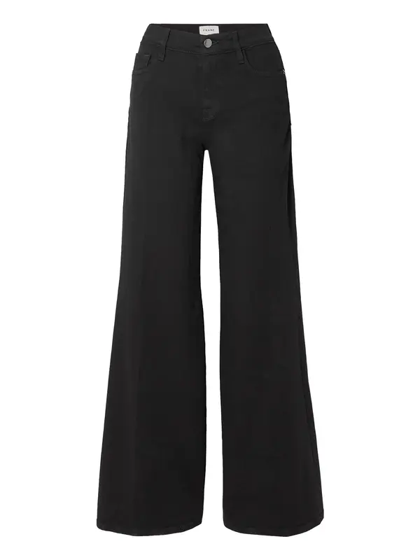 FRAME Le Palazzo High-rise Wide-leg Jeans - Black