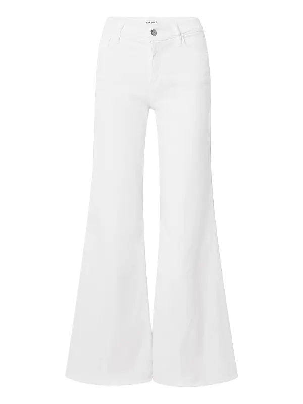 FRAME Le Palazzo High-rise Wide-leg Jeans - White