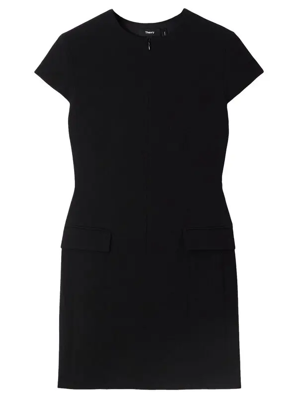 Theory Crepe Mini Dress - Black