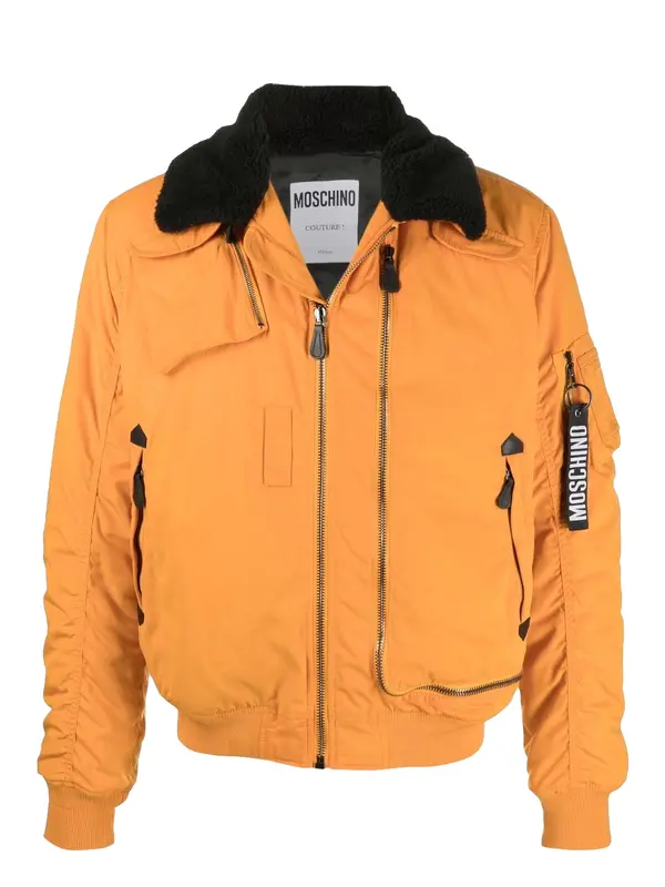 Moschino Logo-keyring Bomber Jacket - Orange