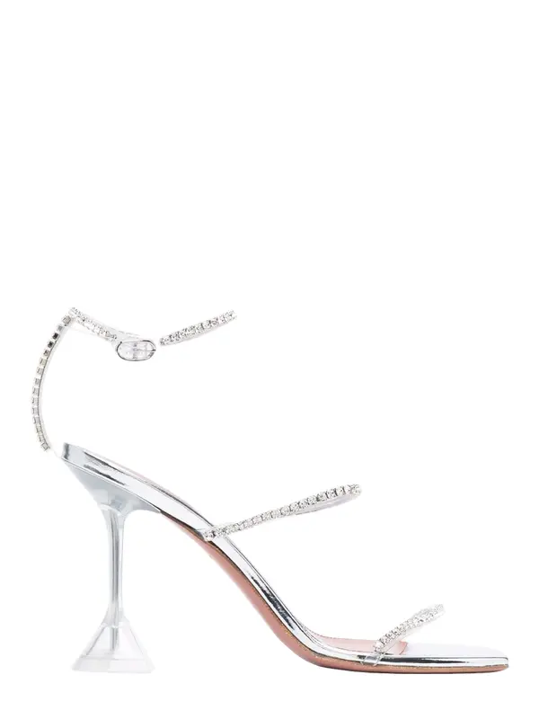 Amina Muaddi Gilda Open-toe Sandals - Silver