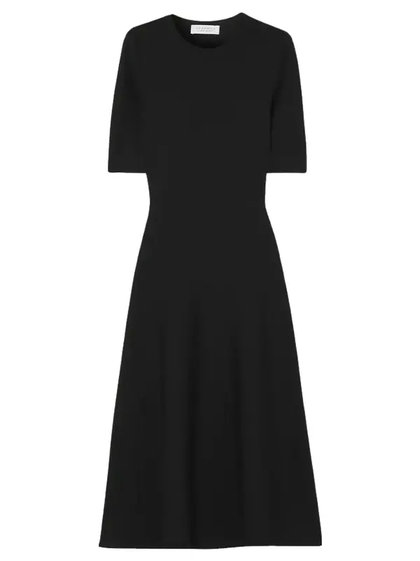 Gabriela Hearst Seymore Wool, Cashmere And Silk-blend Midi Dress - Black