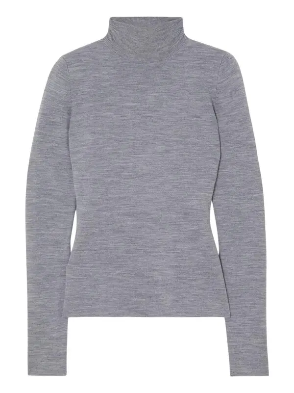 Gabriela Hearst May Wool, Cashmere And Silk-blend Turtleneck Sweater - Gray