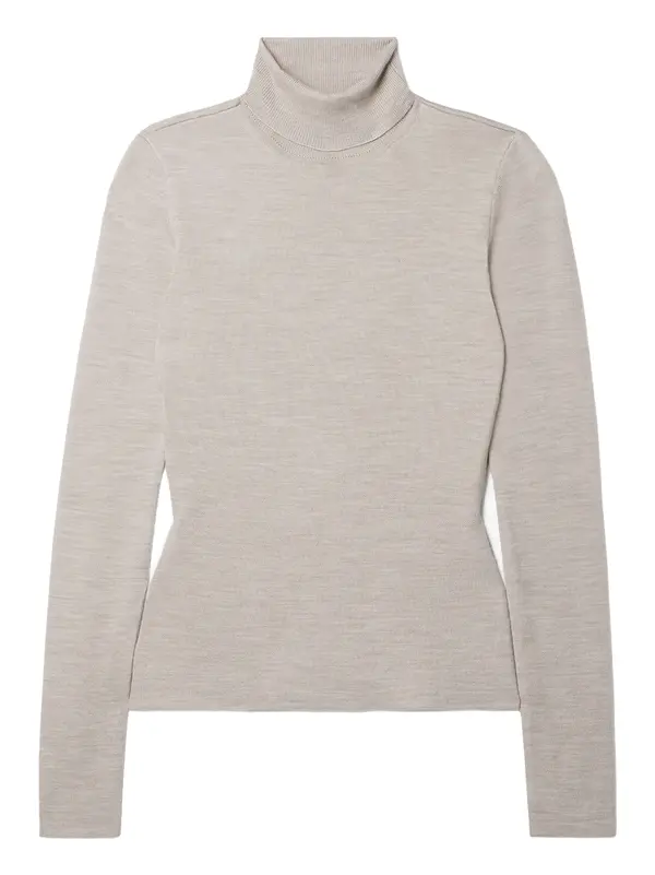 Gabriela Hearst May Wool, Cashmere And Silk-blend Turtleneck Sweater - Neutrals